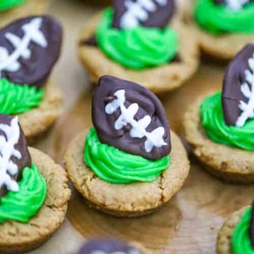 Vegan Football Peanut Butter Cookie Cup Treats - Daily Vegan Meal