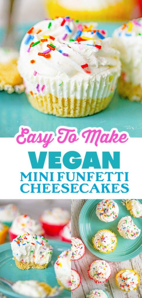 Vegan Mini Sprinkle Cheesecakes - Daily Vegan Meal